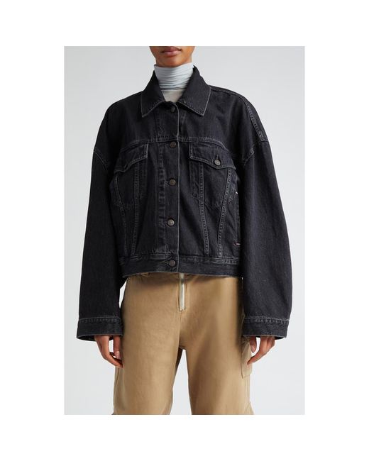 Acne Studios Morris Relaxed Fit Oversize Denim Jacket in Black | Lyst