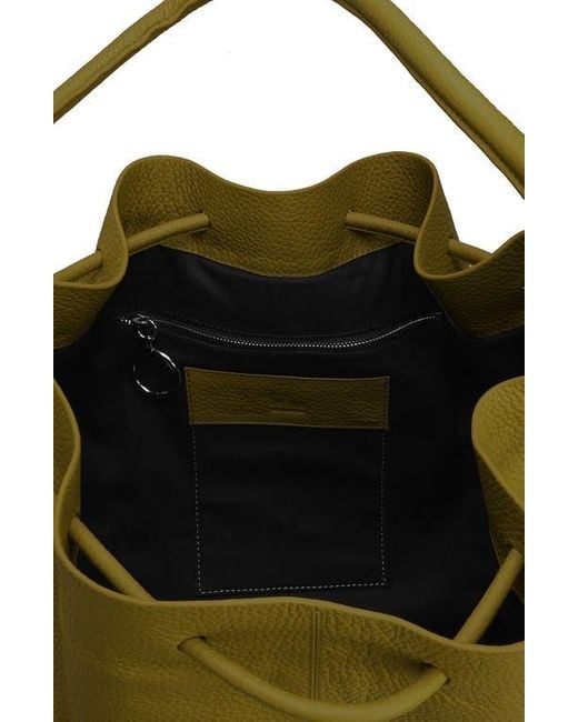 BEHNO Large Ina Pebble Leather Shoulder Bag in Green | Lyst