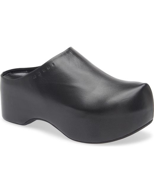 Marni Chunky Platform Clog in Black | Lyst