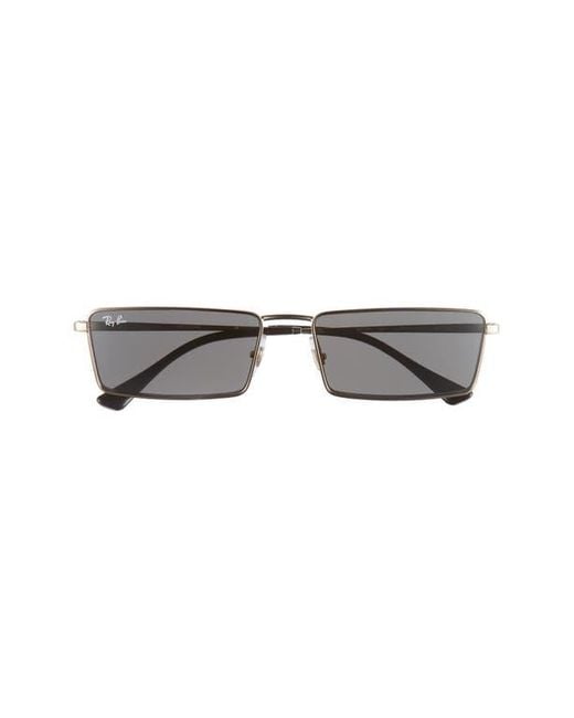 Ray-Ban Emy 59Mm Rectangular Sunglasses in Metallic for Men | Lyst