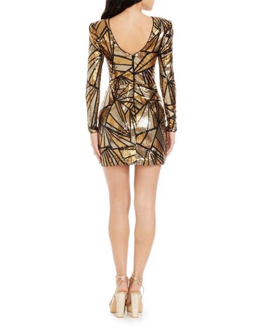 Dress the Population Hazel Geo Sequin Long Sleeve Minidress | Lyst