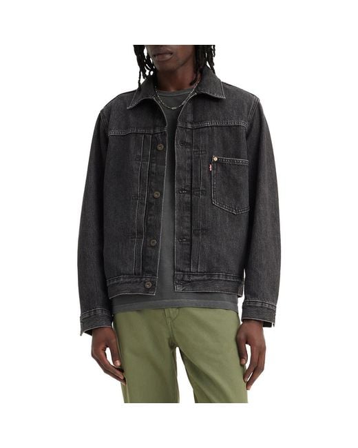 Levi's Type 1 Denim Trucker Jacket in Black for Men | Lyst