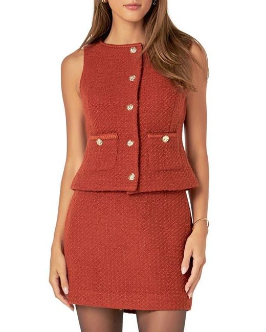 English Factory Crop Tweed Vest in Red | Lyst