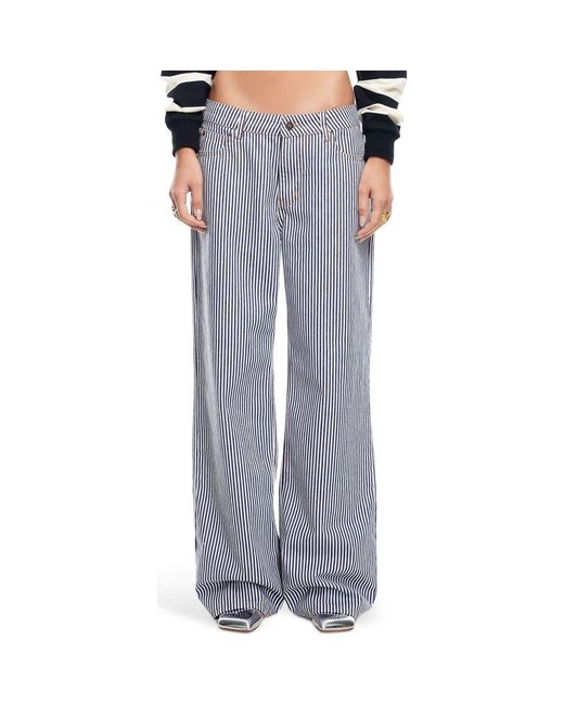 Lioness Top Model Stripe Low Rise Baggy Jeans in Gray | Lyst