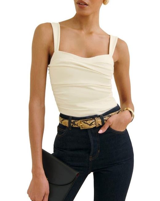 Reformation Trish Ruched Tank in Blue | Lyst