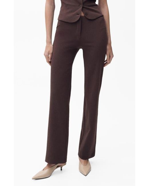 Mango Klum Straight Leg Pants in Brown | Lyst