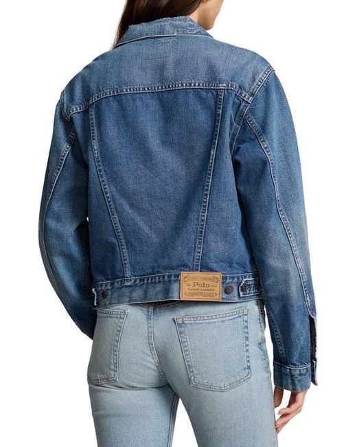Polo Ralph Lauren Rigid Denim Trucker Jacket in Blue | Lyst