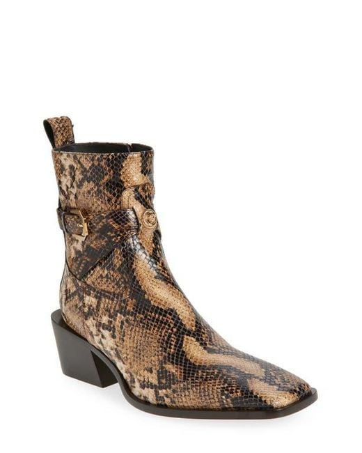 Versace Python Embossed Leather Boot in Brown for Men | Lyst