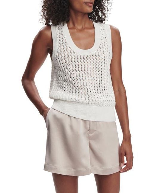 Varley Ferns Open Stitch Sweater Tank in White | Lyst