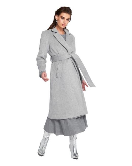 Elle Collection Melton Wrap Coat Belted/Wrap in White | Lyst