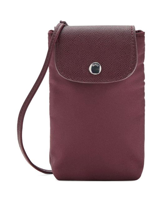 Mango Nylon Phone Crossbody Bag in Purple | Lyst