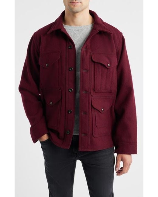 Filson 1940S Mackinaw Cruiser Wool Jacket in Red for Men | Lyst