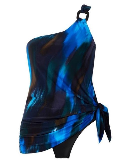 Magicsuit Swipe Right Amal One-Shoulder Tankini Top in Blue | Lyst