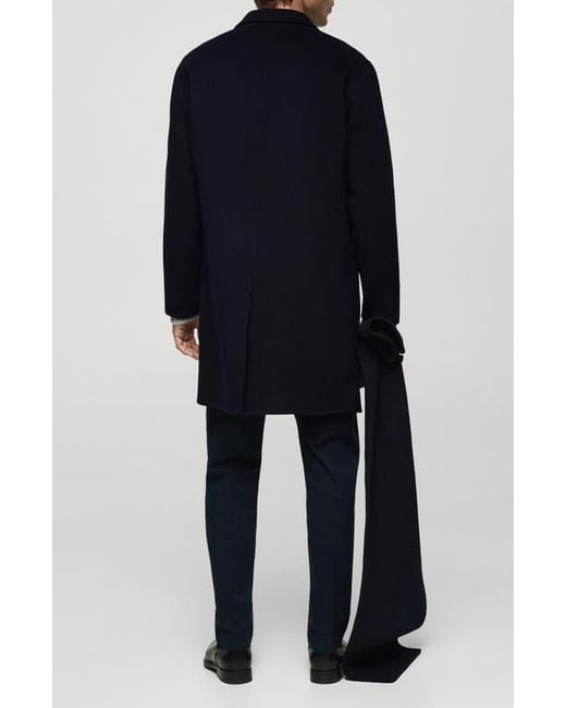 Mango Classic Handmade Wool Blend Coat in Blue for Men | Lyst