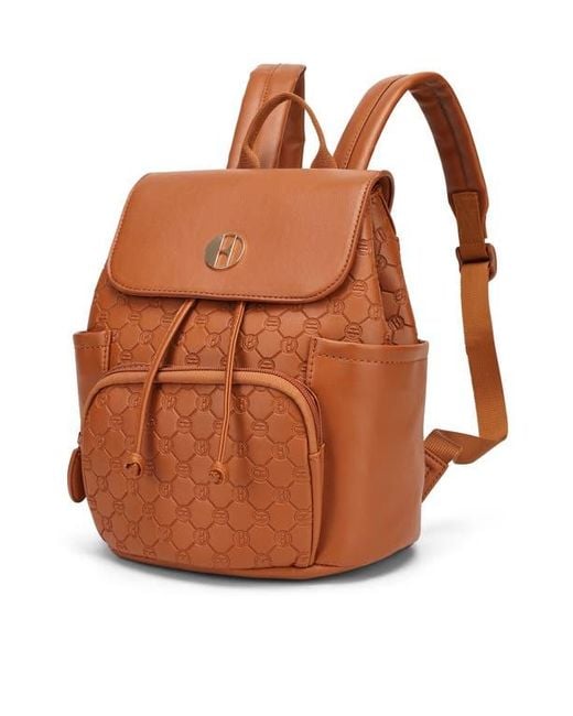 Elle Compass 10L Vegan Leather Monogram Mini Backpack in Brown | Lyst