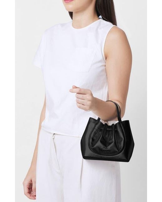 BEHNO Mini Katrina Saffiano Leather Tote in Black | Lyst