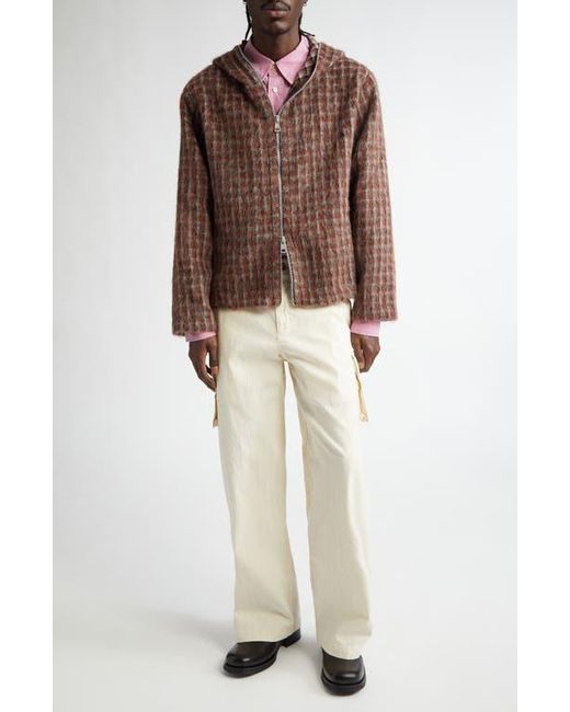 Our Legacy Check Full Zip Hooded Jacket in Brown for Men | Lyst