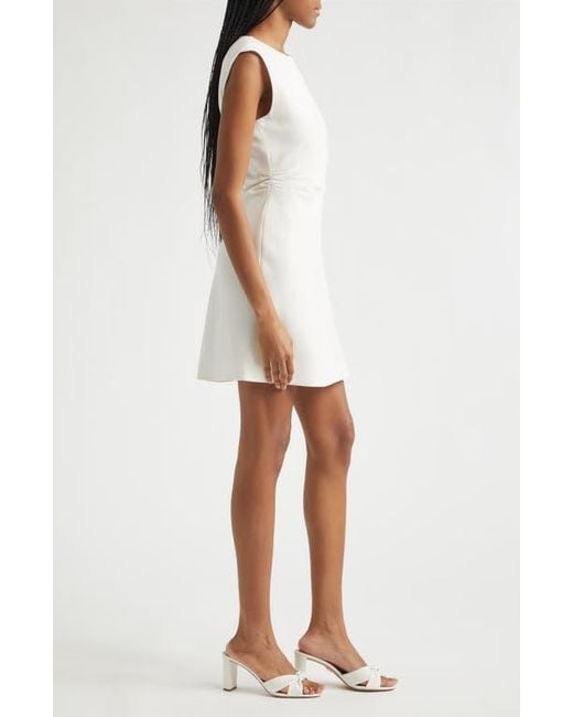 Veronica Beard Imara Ruched Sleeveless Minidress in White | Lyst