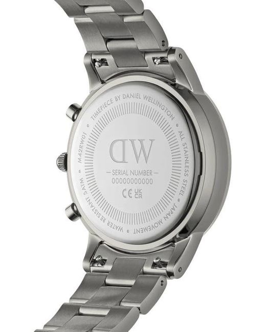 Daniel Wellington Iconic Link Chronograph Bracelet Watch, 42Mm in Gray ...