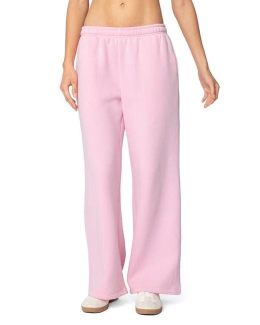 Edikted Logo Wide Leg Sweatpants in Pink | Lyst