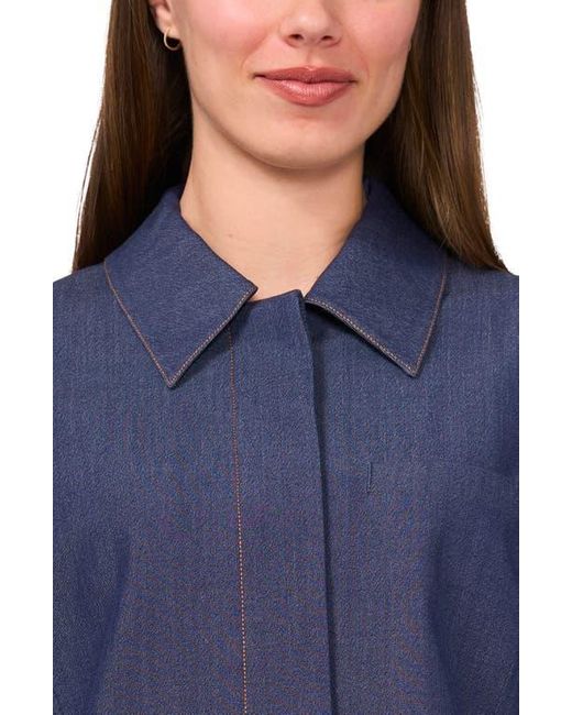 Halogen® Crop Clean Placket Jacket in Blue | Lyst