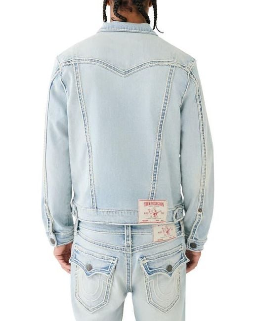 True Religion Jimmy Rope Stitch Denim Jacket in Blue for Men | Lyst