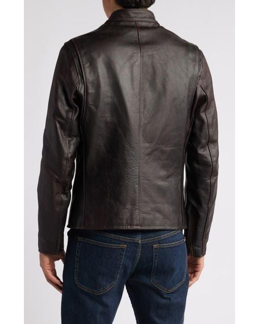 Schott Nyc Café Racer Cowhide Leather Jacket in Black for Men | Lyst Schott Nyc Café Racer Cowhide Leather Jacket in Black for Men | Lyst