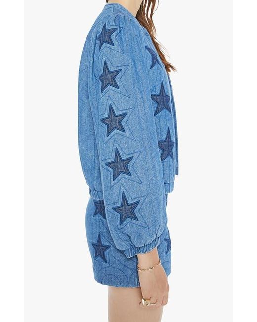 Mother The Rough Puff Quilted Denim Jacket in Blue | Lyst