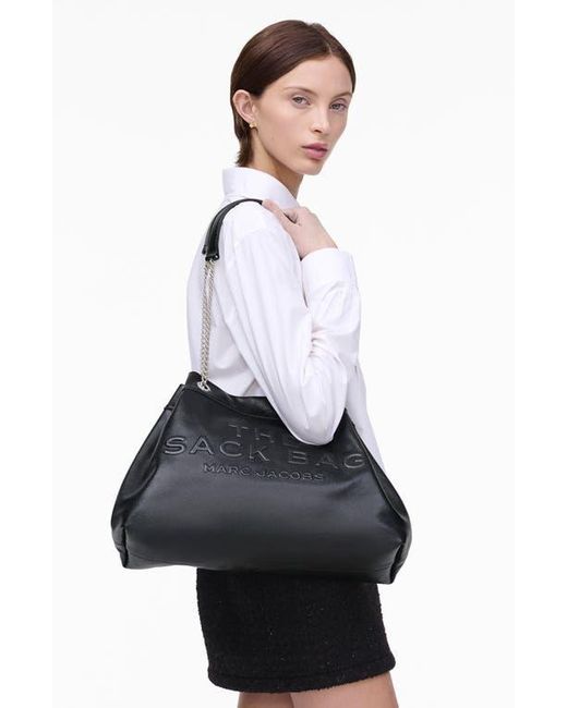 Marc Jacobs The Large Chain Sack Leather Bag in Black | Lyst
