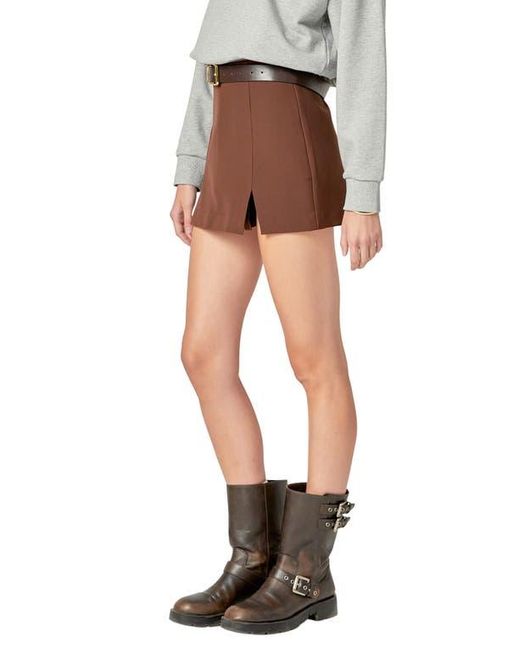 English Factory Sienna Side Slit Mini Skort in Brown | Lyst