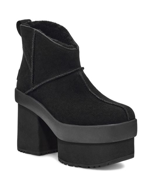 UGG Mini New Heights Platform Boot in Black | Lyst