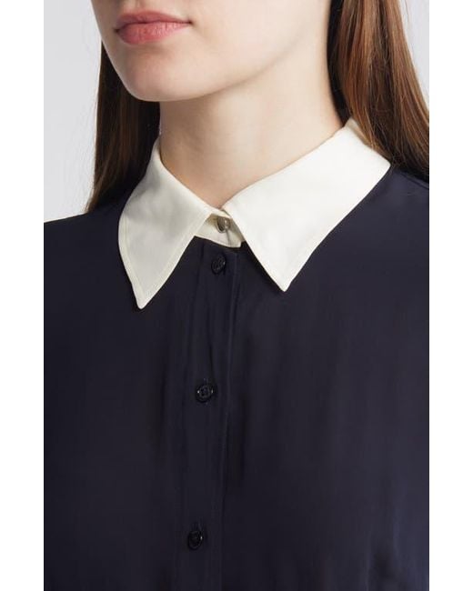 BOSS Billah Contrast Button-Up Shirt in Blue | Lyst