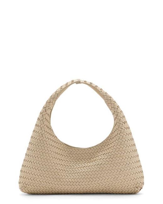 Mango Braided Leather Top Handle Bag in Natural | Lyst
