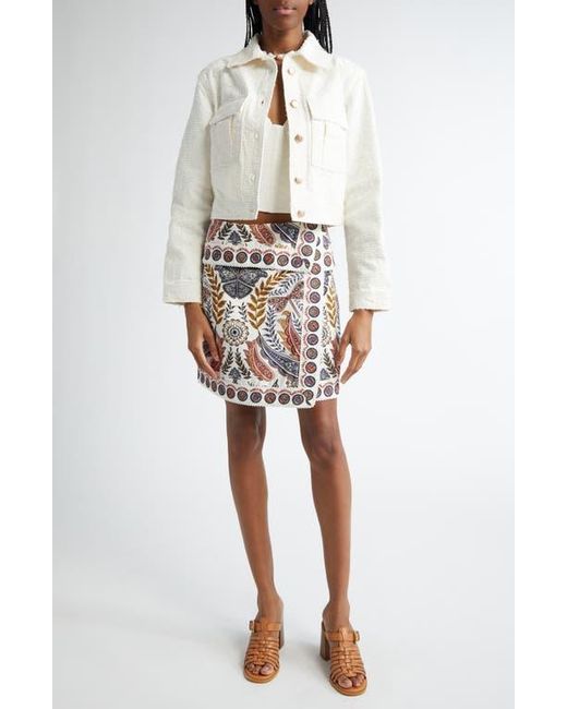 FARM Rio Cotton Tweed Jacket in White | Lyst