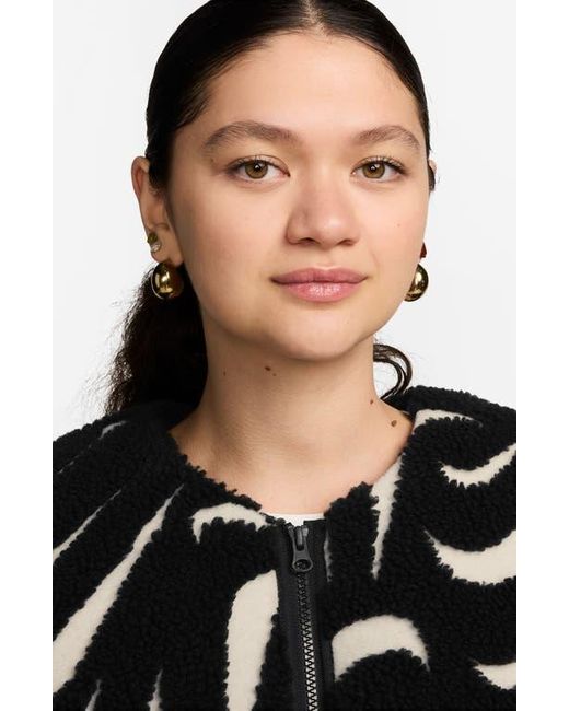 Nike Sportswear Cozy Loose Textured Jacket in Black | Lyst