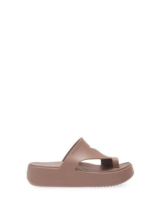 Crocs™ Getaway Toe Loop Platform Sandal in Brown | Lyst