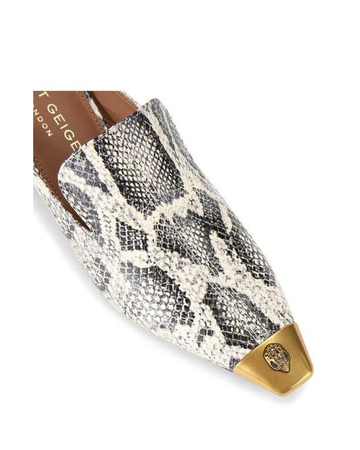 Kurt Geiger Regent Cap Toe Mule in White | Lyst