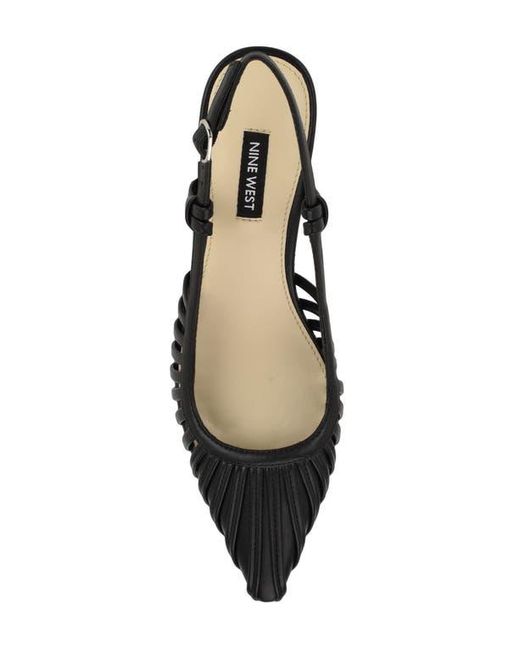 Nine West Whitt Pointed Toe Slingback Pump in Black | Lyst