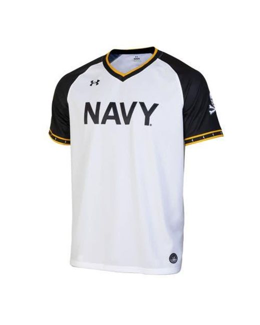 Under Armour Midshipmen Replica Full-Button Baseball Jersey in White ...