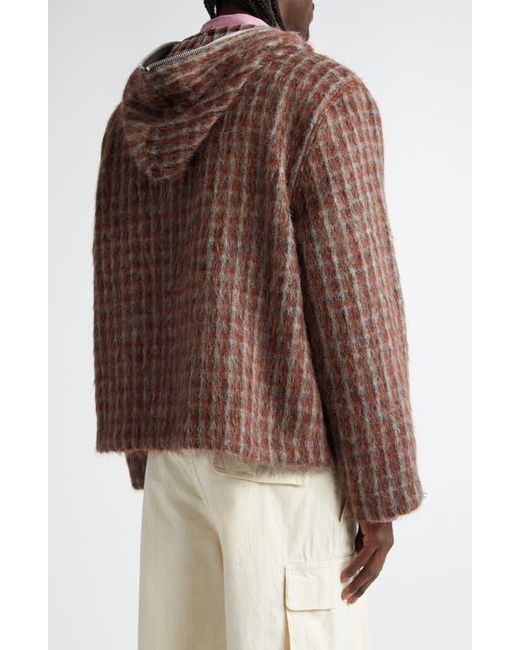 Our Legacy Check Full Zip Hooded Jacket in Brown for Men | Lyst