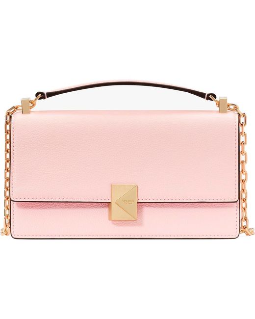 Kate Spade Deco Pebble Leather Convertible Crossbody Bag in Pink | Lyst