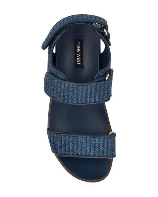 Nine West Heavin Platform Wedge Sandal in Blue | Lyst