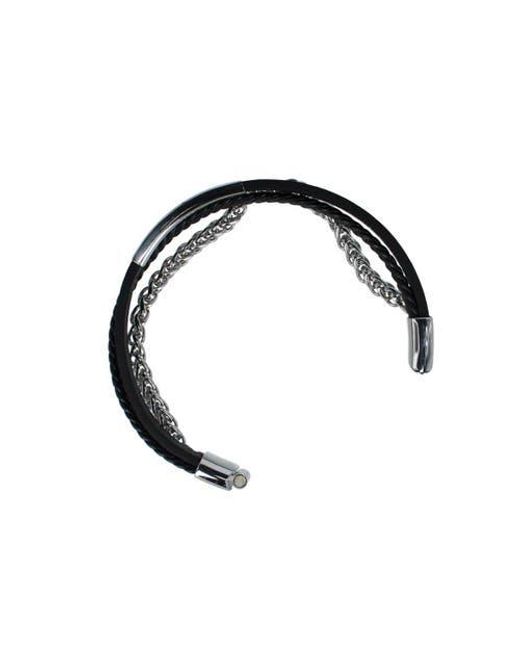 Trafalgar Zaid Metal And Leather Triple Strand Secure Clasp Bracelet in ...