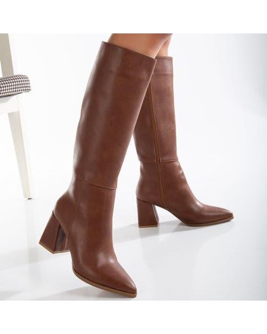 Forever & Always Shoes Valerie Knee High Boots in Brown | Lyst