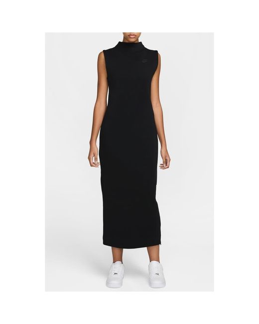 Nike Tech Fleece Sleeveless Maxi Dress in Black | Lyst