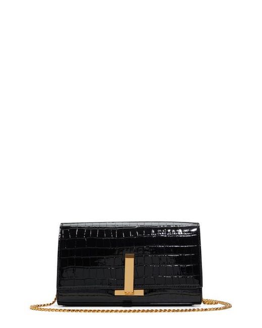 ALDO Adoring Croc Embossed Faux Leather Crossbody Bag in Black | Lyst