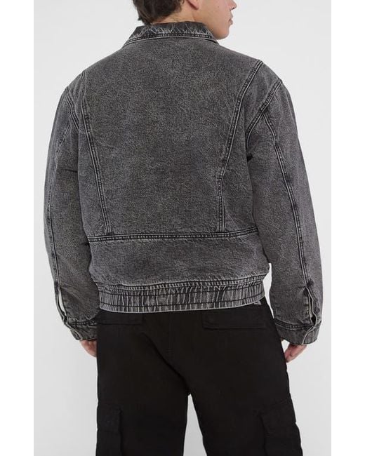 Guess Acid Wash Zip-Up Denim Jacket in Gray for Men | Lyst