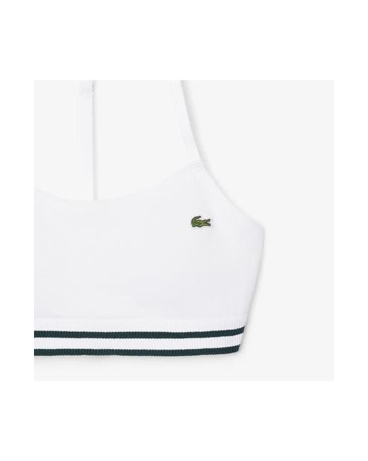 Lacoste Brassiere Rib Bralette in White | Lyst
