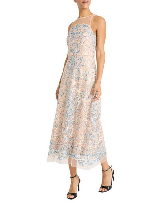 Maggy London Mesh Illusion Gem Gown in Natural | Lyst