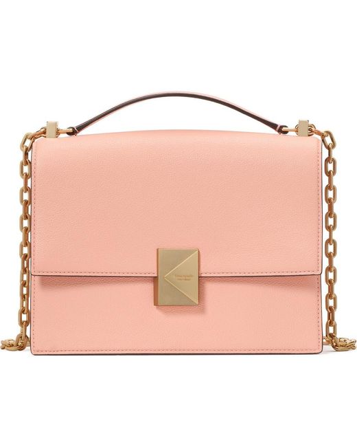 Kate Spade Deco Pebbled Leather Convertible Crossbody Bag in Pink | Lyst